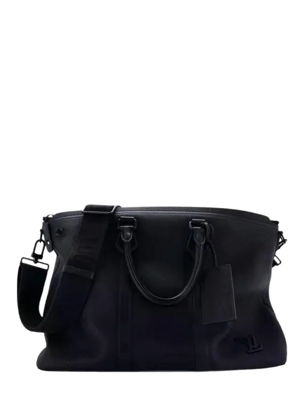 LOUIS VUITTON Aerogram Lock It Tote Leather Satchel - Black