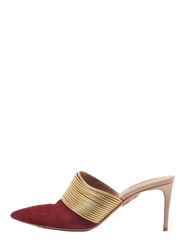 AQUAZZURA Rendez Vous Leather Mules - Red