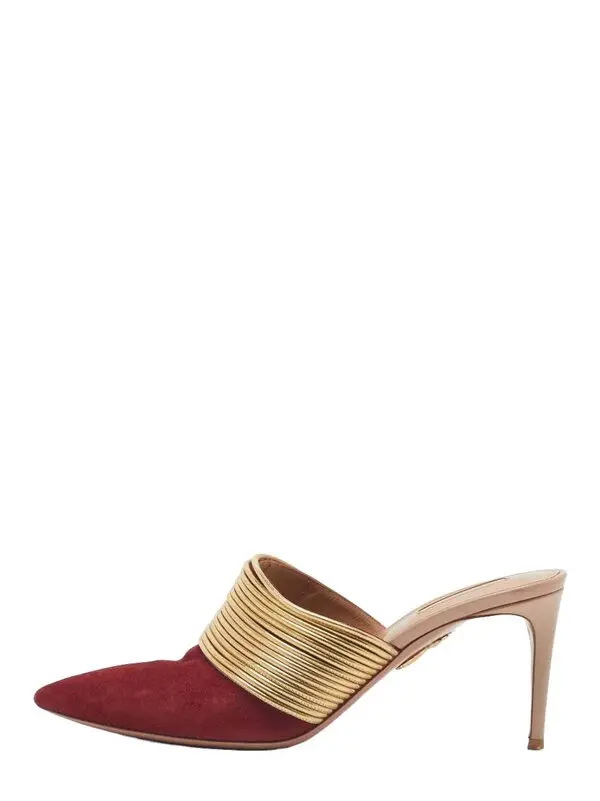 AQUAZZURA Rendez Vous Leather Mules - Red