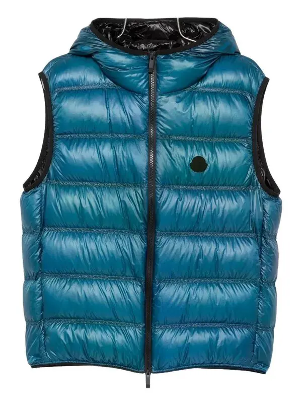 Moncler Panestrel Hooded Quilted Gilet - Blue
