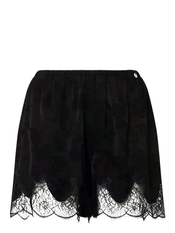 Liu Jo Jacquard Shorts With Lace Trim - Black