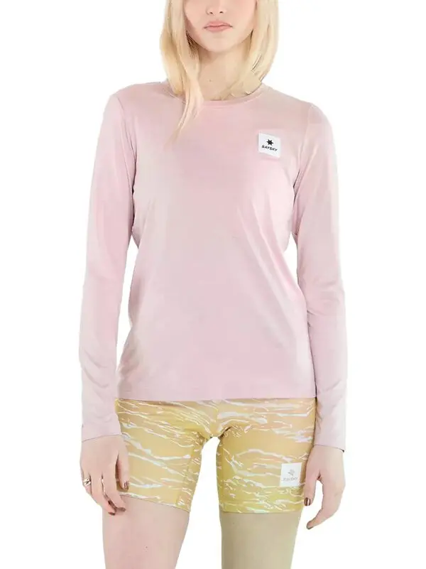 SAYSKY Clean Pace Logo-patch Long-sleeve T-shirt - Pink