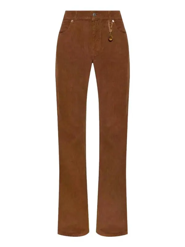 Stella McCartney Corduroy Logo Charm Trousers - Brown
