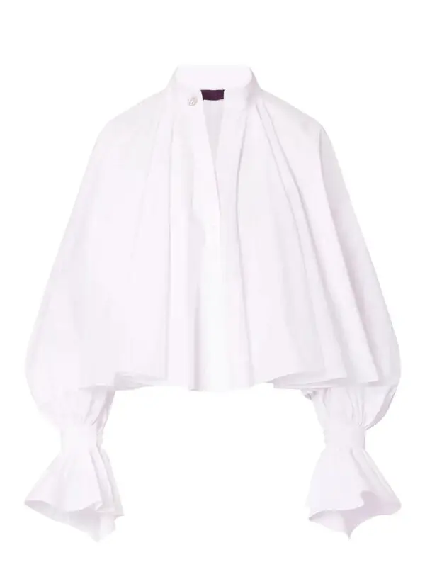Liu Jo Soft Poplin Shirt With Ruffled Cuffs - White