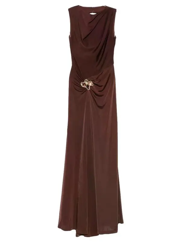 Rebecca Vallance Embellished Draped Maxi Dress - Brown