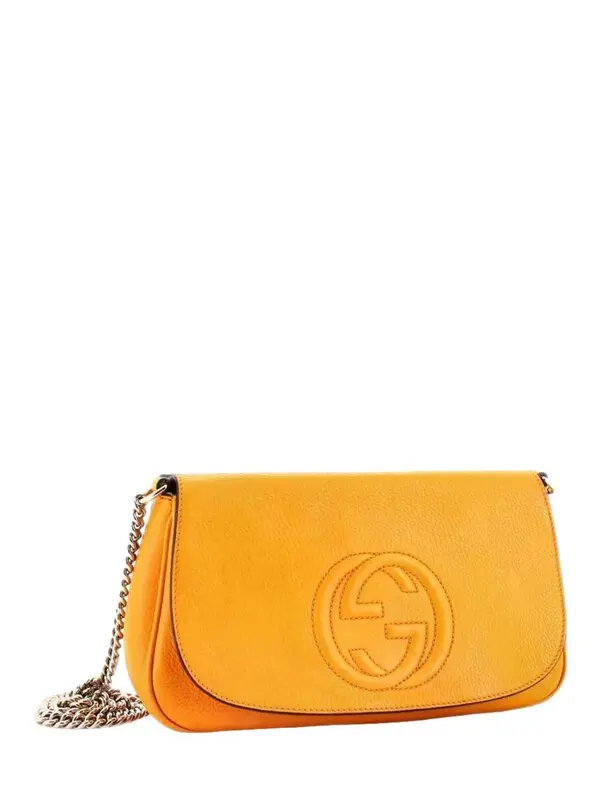 Gucci Soho Chain Leather Medium Crossbody Bag - Orange