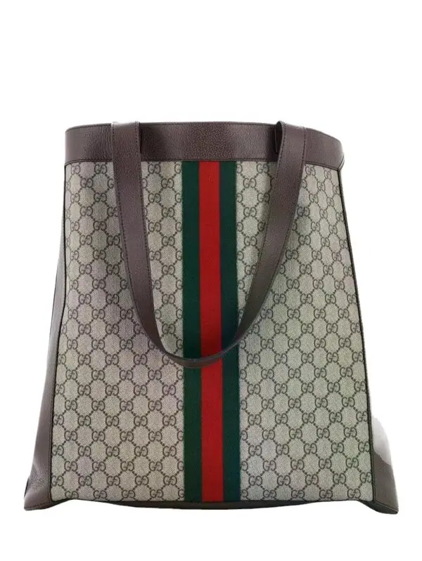 Gucci Ophidia Soft Open Gg Coated Canvas Large Tote Bag - Brown