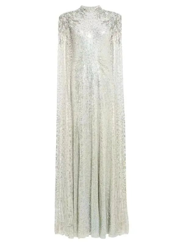 Jenny Packham Dakota Sequin Gown - Silver