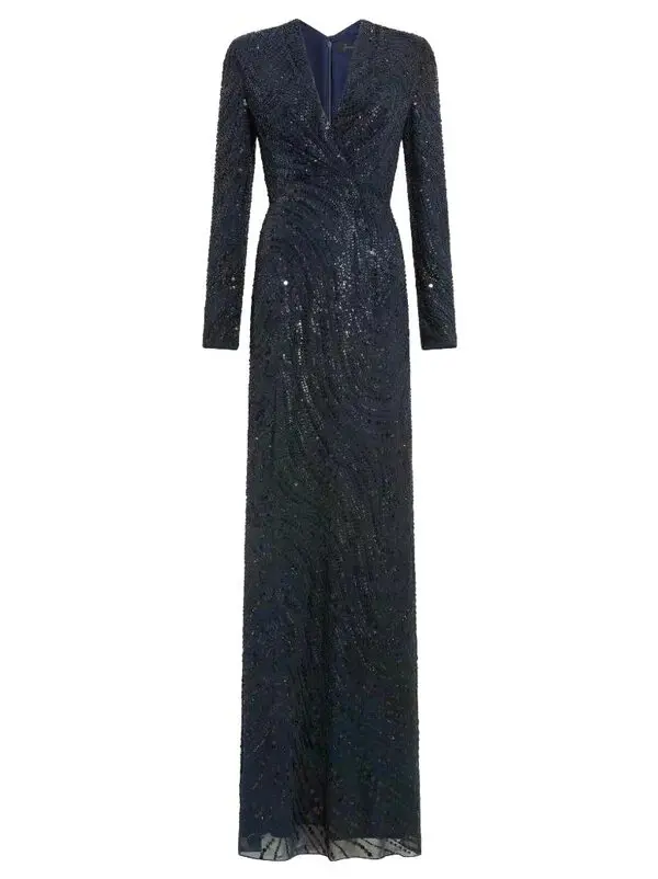 Jenny Packham Embellished Maxi Dress - Blue