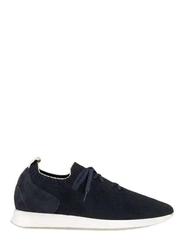 AURELIEN Suede-panel Knit Sneakers - Blue