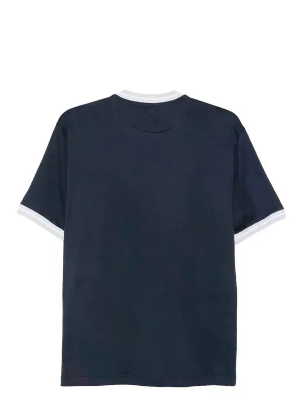 Eleventy Contrast-trim T-shirt - Blue