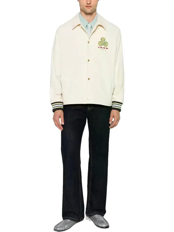 Drole De Monsieur Logo Print Pocket Jacket - Neutrals