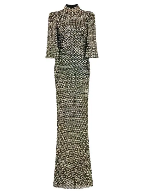 Jenny Packham Embellished Maxi Dress - Neutrals