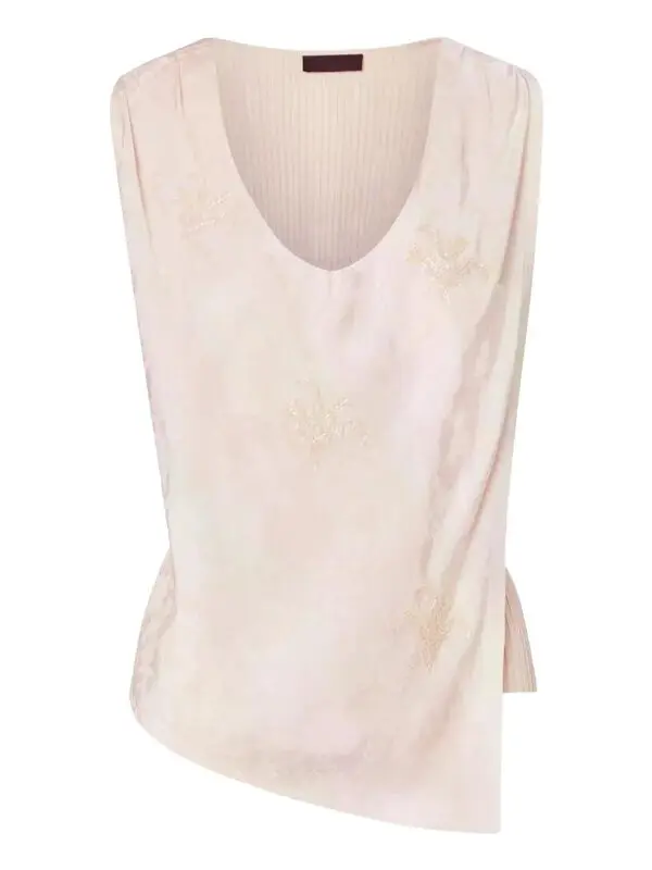 Liu Jo Embellished Jacquard Insert Top - Neutrals