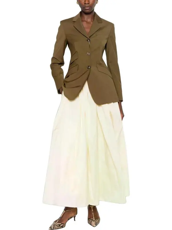 Max Mara Single-breasted Notched Lapel Jacket - Green