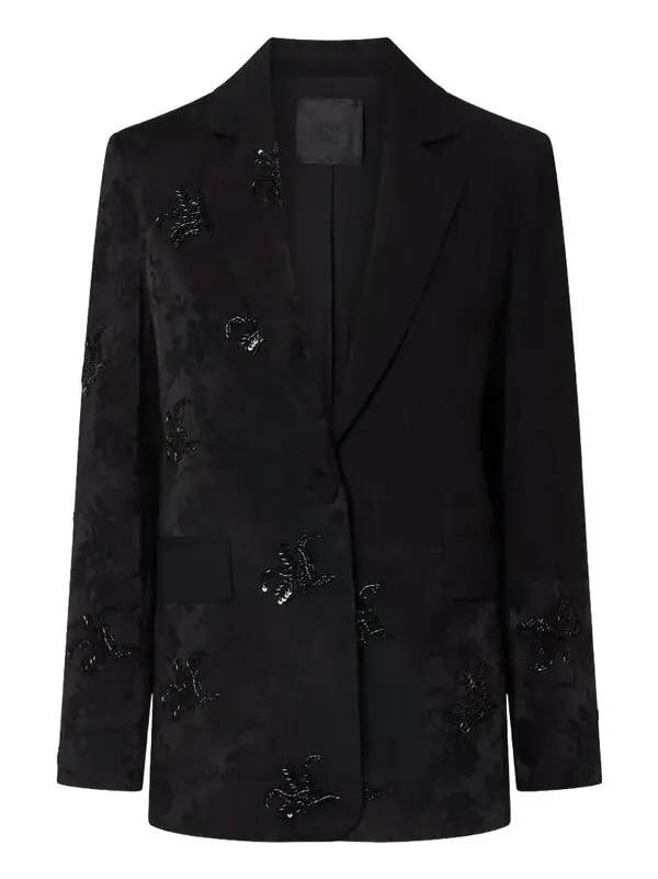 Liu Jo Embroidered Jacquard Blazer - Black