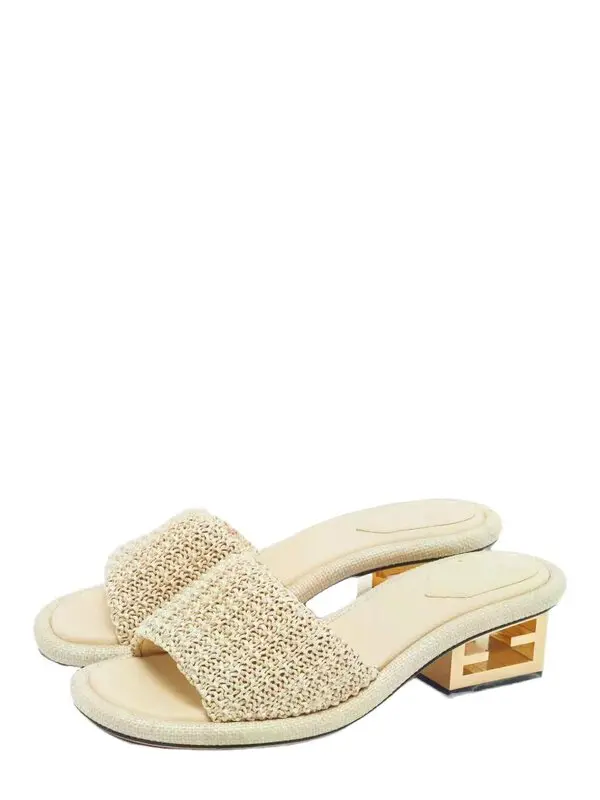 Fendi Ff Heeled Sandals - Neutrals