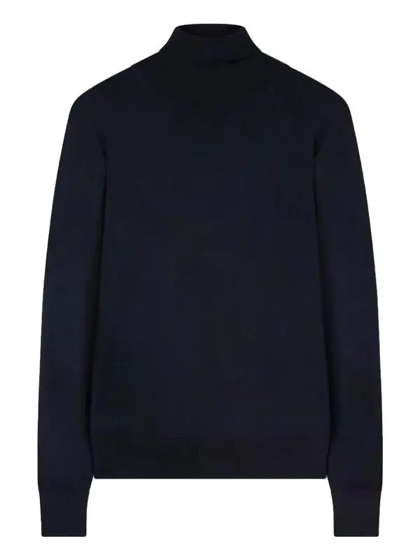 RETORI Retro Mock-neck Fine-knit Sweater - Blue