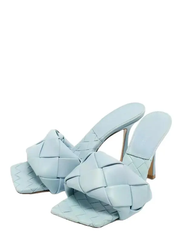 Bottega Veneta Lido Intrecciato Heeled Sandals - Blue