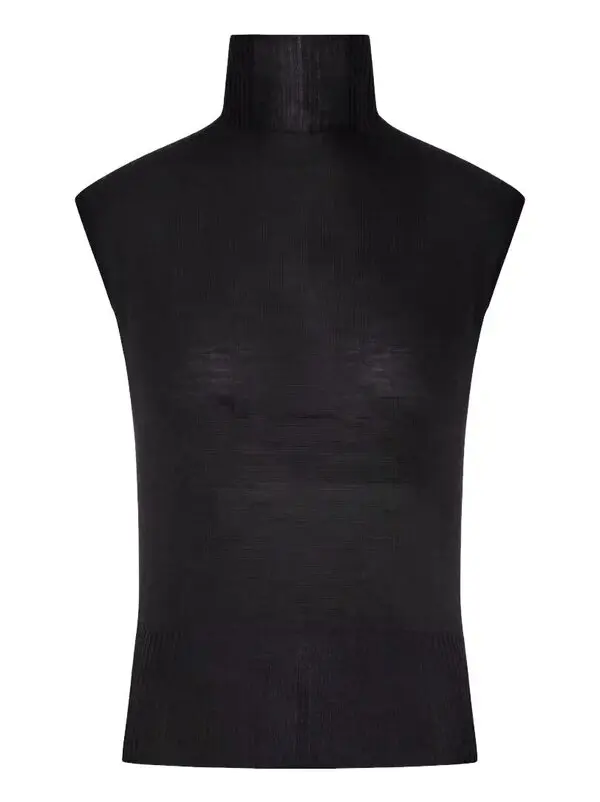 Rick Owens Ribbed Knit Sleeveless Top - Black