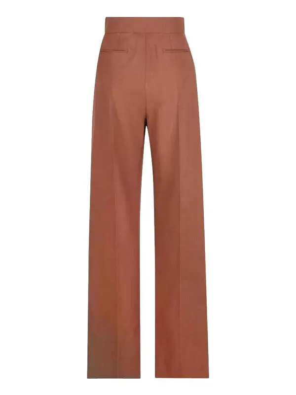 Valentino Garavani Pleated Wool Wide-leg Trousers - Brown