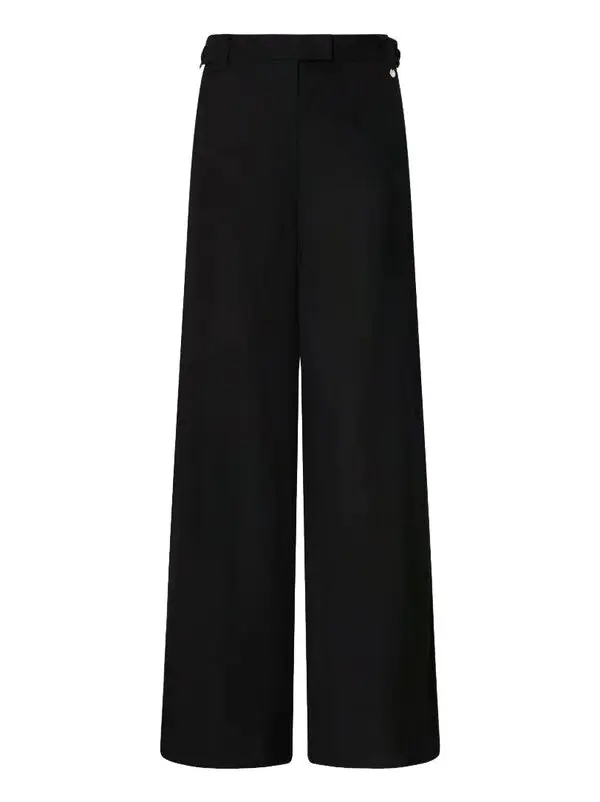 Liu Jo Flamed Viscose Wide-leg Trousers - Black