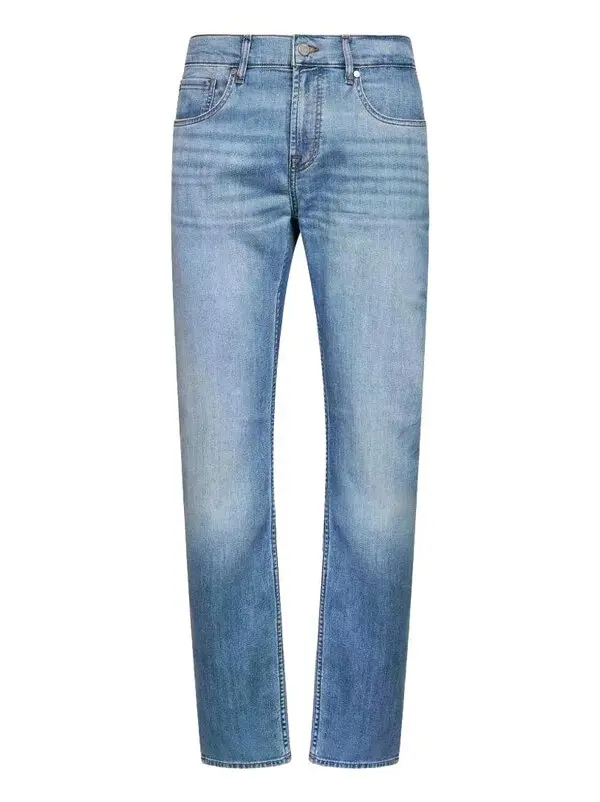 7 For All Mankind Faded Effect Whiskered Jeans - Blue