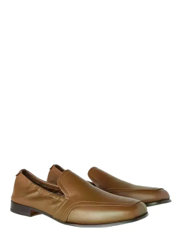 RETORI Foldable-back Leather Loafers - Brown