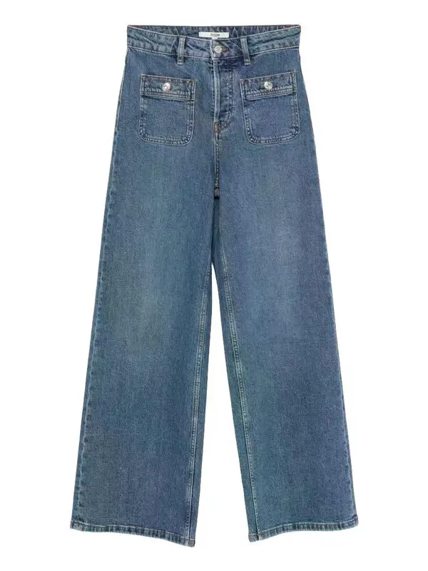 Maje Patch-pocket Straight-leg Jeans - Blue