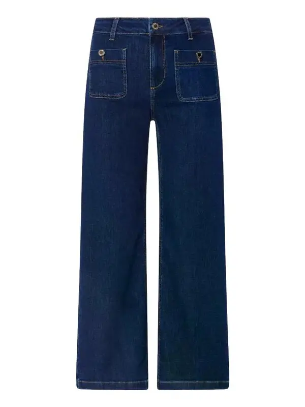 Liu Jo Cropped Flare Jeans In Dark Wash Denim - Blue