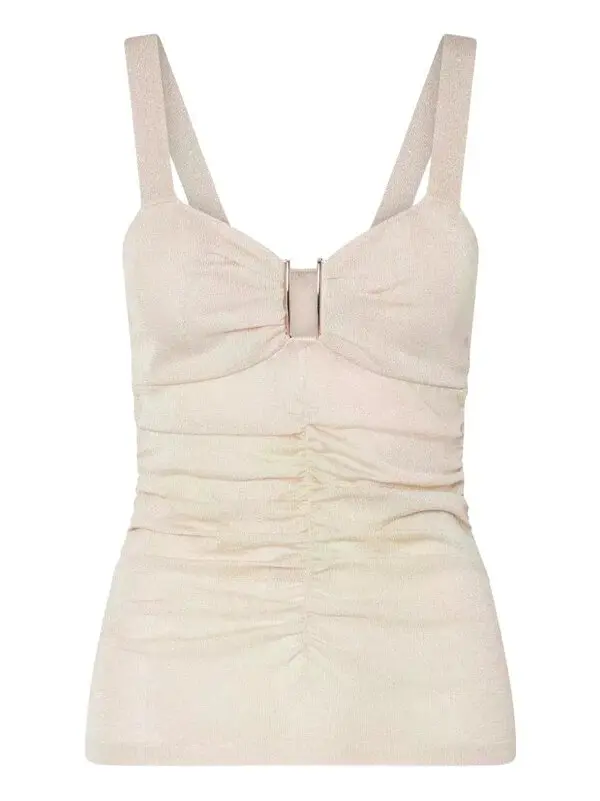 Liu Jo Lurex Top With Metallic Insert - Neutrals