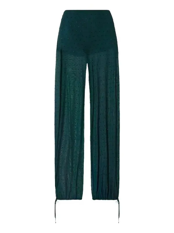 Liu Jo Embellished Tulle Culottes With Drawstring Hem - Green