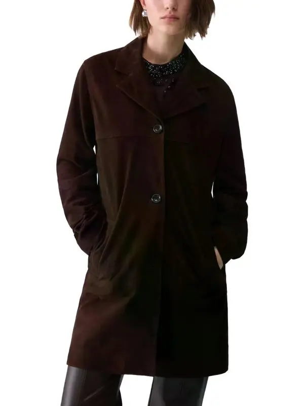 Liu Jo Long Suede Jacket - Brown