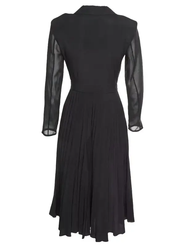 Sandro Pleated Midi Dress - Black