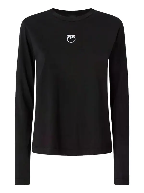 Pinko Love Birds" Long-sleeved T-shirt - Black