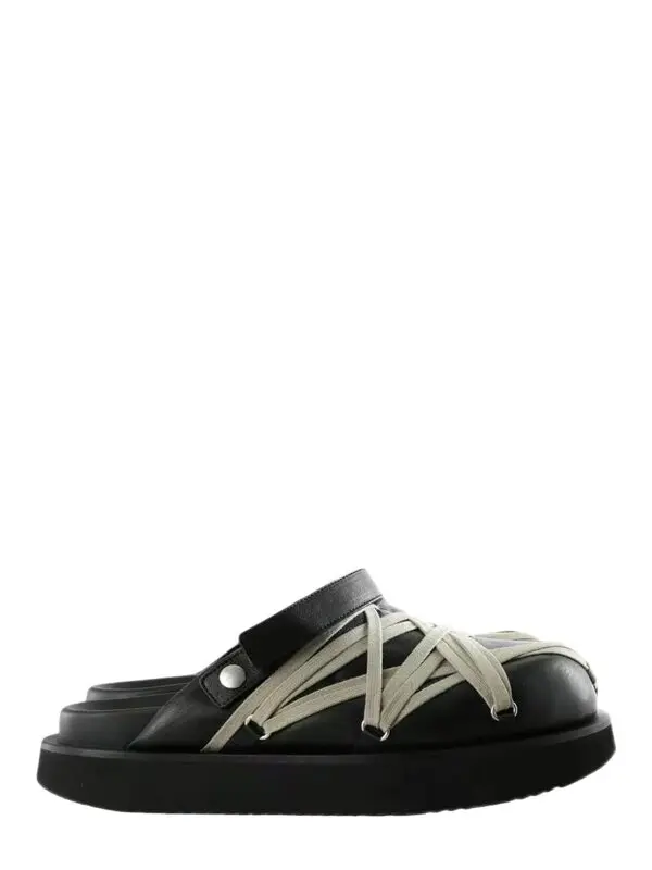 Rick Owens Lace-up Platform Mules - Black