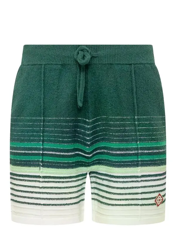 Casablanca Bouclé Striped Shorts - Green