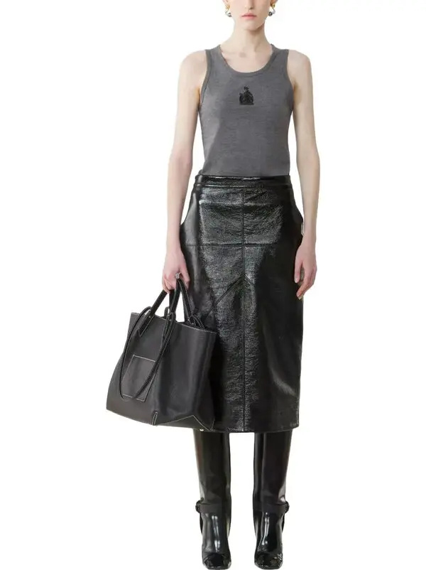 LANVIN Mother And Child Embroidered Jersey Tank Top - Grey