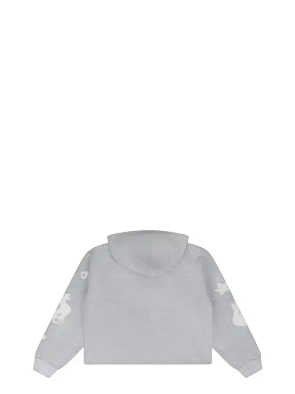 SP5DER Logo Print Hoodie - Grey