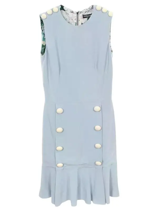 Dolce & Gabbana Sleeveless Ruffled Dress - Blue