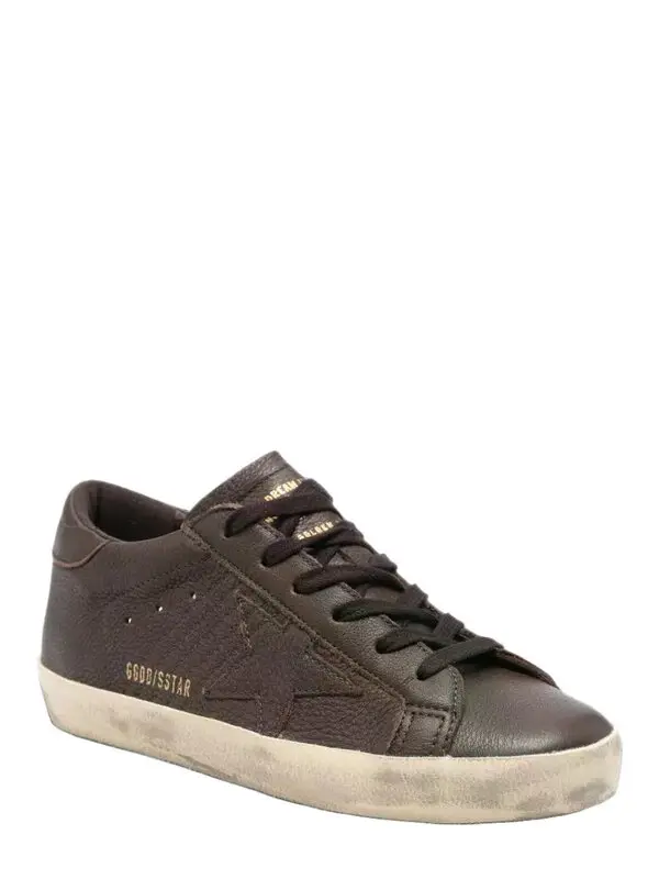 GOLDEN GOOSE Super-star Distressed Sneakers - Brown
