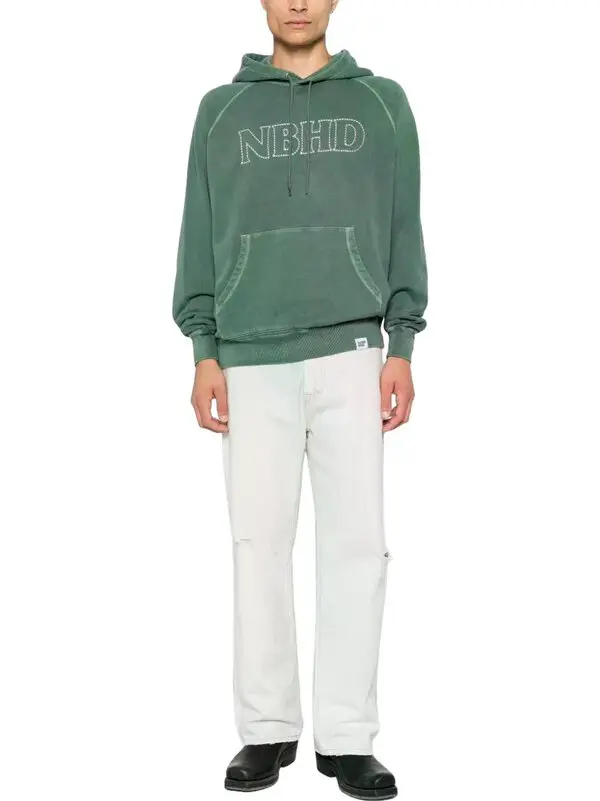 NEIGHBORHOOD Logo Embroidered Hoodie - Green