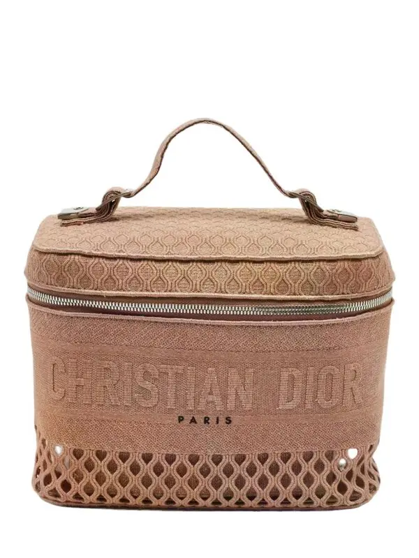 Dior Diortravel Embroidered Makeup Bag - Brown