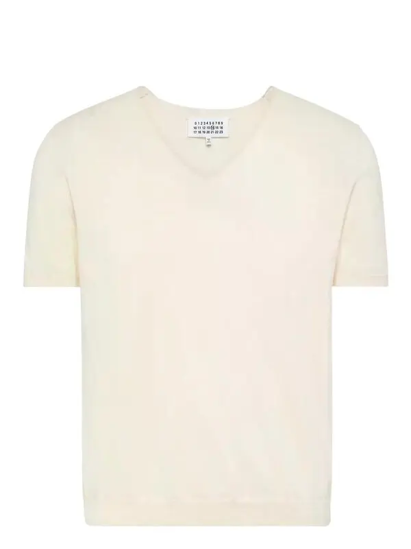 MAISON MARGIELA Cotton V-neck Top - Neutrals