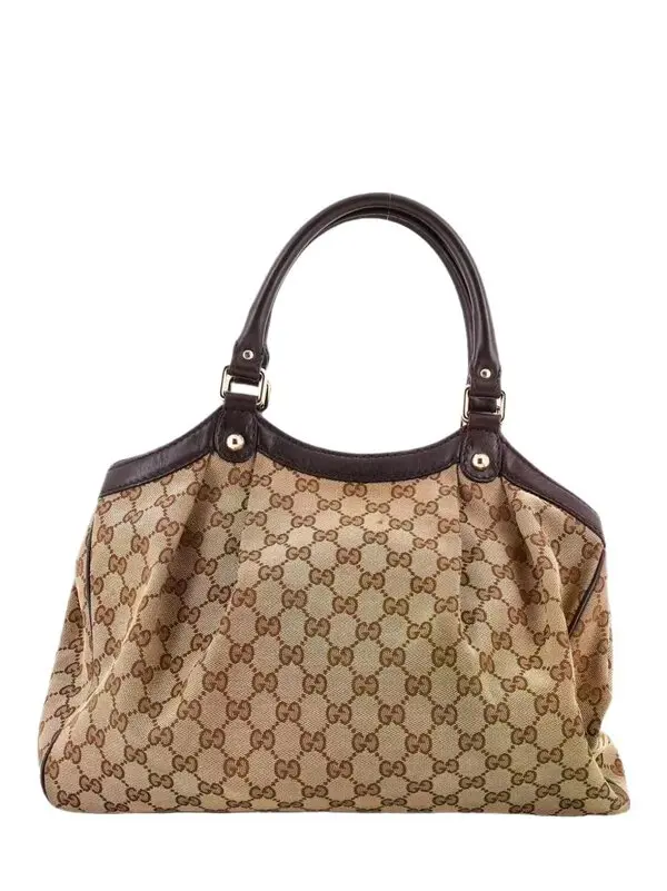 Gucci Sukey Gg Canvas With Leather Medium Tote Bag - Brown