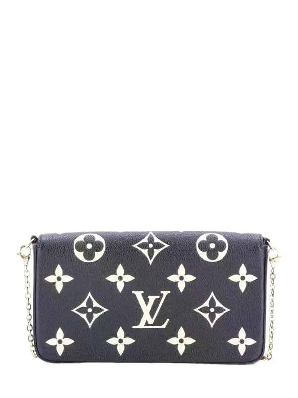 LOUIS VUITTON Felicie Pochette Bicolor Monogram Empreinte Giant Crossbody Bag - Black