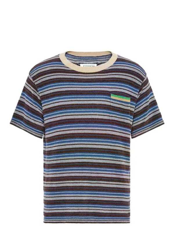 MAISON MARGIELA Striped Wool Crewneck Sweater - Blue