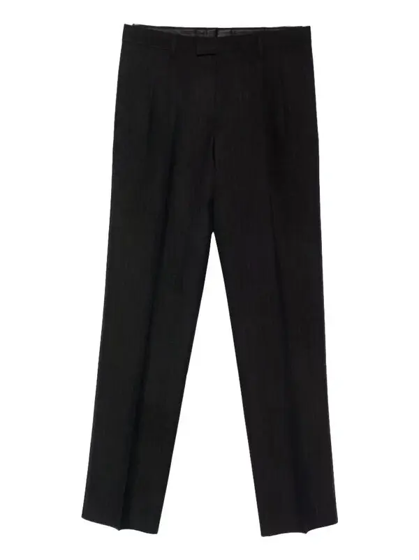 LARDINI Pinstripe Tailored Trousers - Black