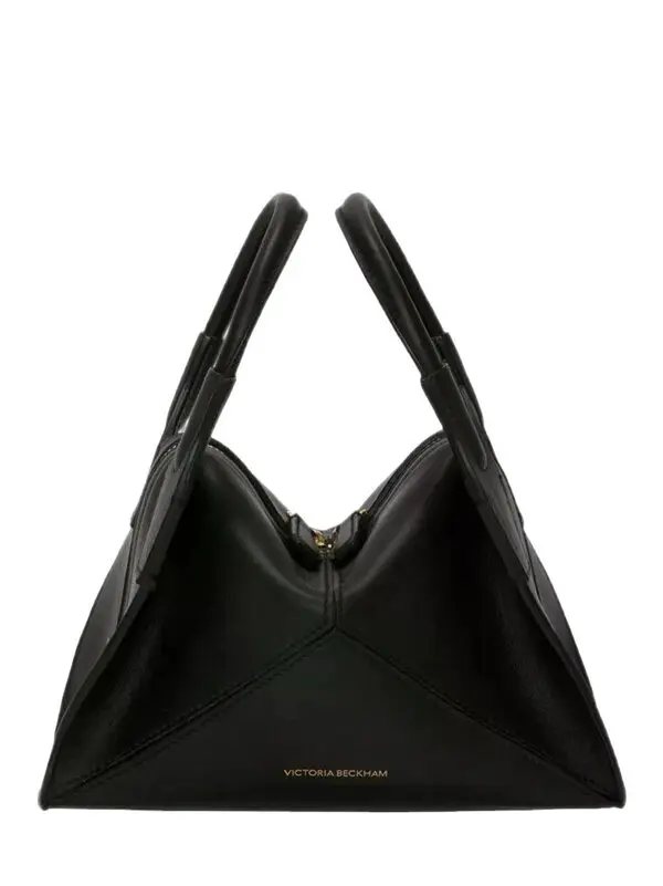 Victoria Beckham Mini Plié Leather Tote Bag - Black