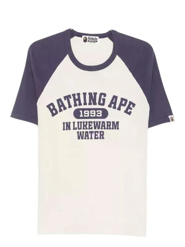 A BATHING APE Logo-print Raglan-sleeve T-shirt - Neutrals